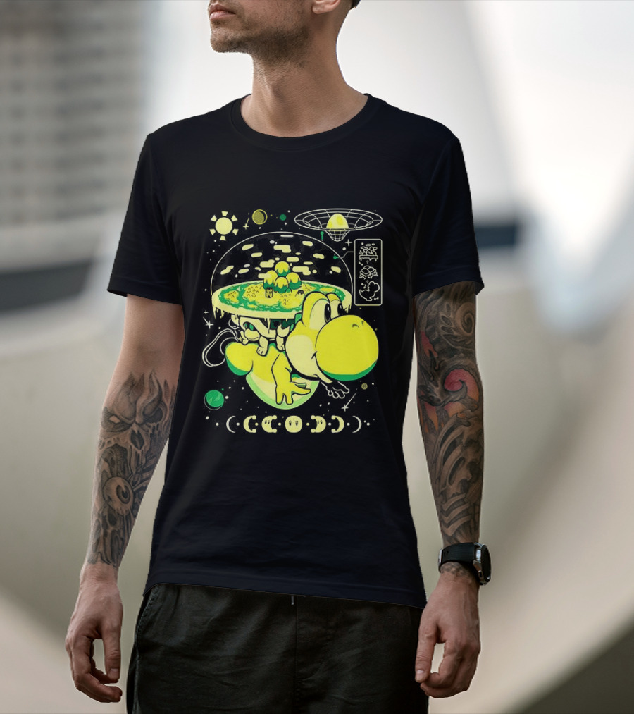 Yoshi Whole World Within His Shell Super Mario World Iconic Nintendo T-Shirt