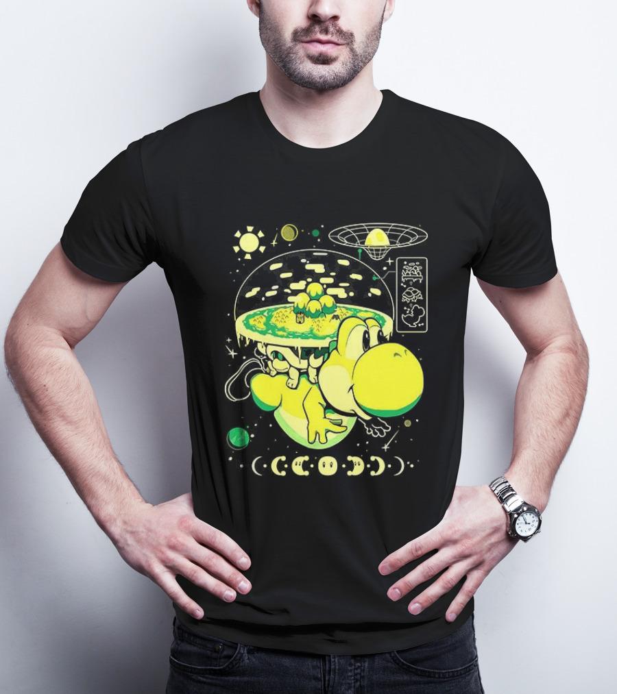Yoshi Whole World Within His Shell Super Mario World Iconic Nintendo T-Shirt