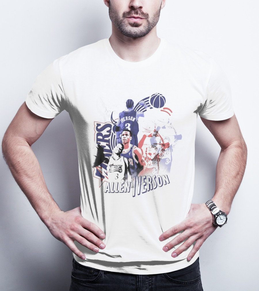 Allen Iverson Philadelphia 76ers Number 3 Basketball T-Shirt