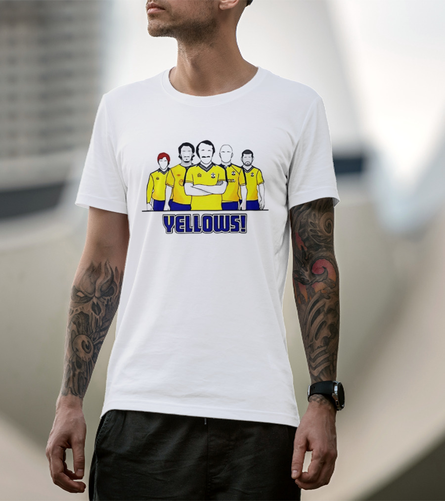 Saints FC Team Yellows Iconic Football Crew Players T-Shirt