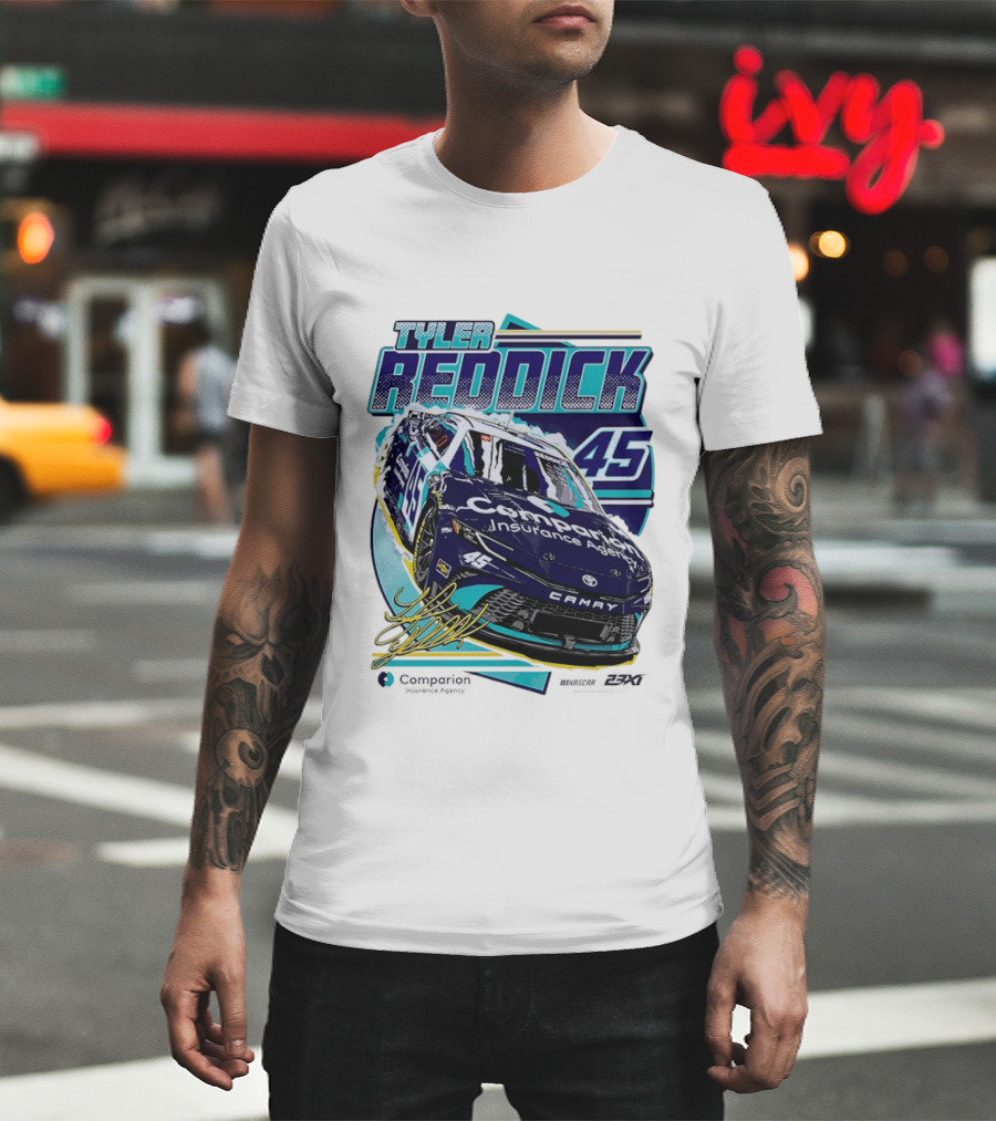 Tyler Reddick 45 Companion Insurance Agent 23XI Racing Toyota Camry T-Shirt