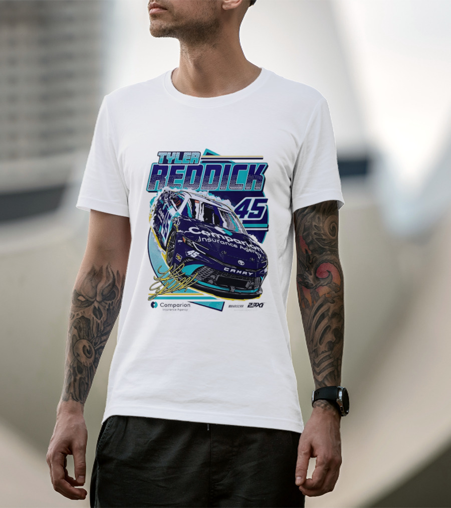 Tyler Reddick 45 Companion Insurance Agent 23XI Racing Toyota Camry T-Shirt