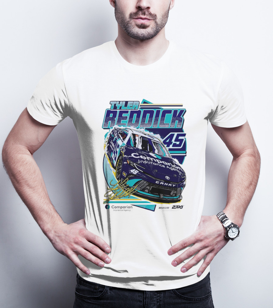 Tyler Reddick 45 Companion Insurance Agent 23XI Racing Toyota Camry T-Shirt