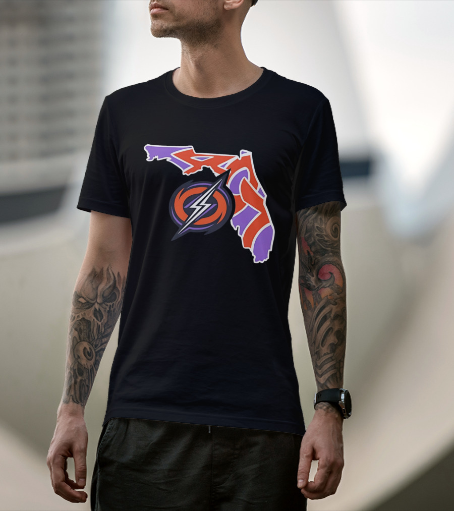 2026 UFL Orlando Storm 407 Map Lightning T-Shirt