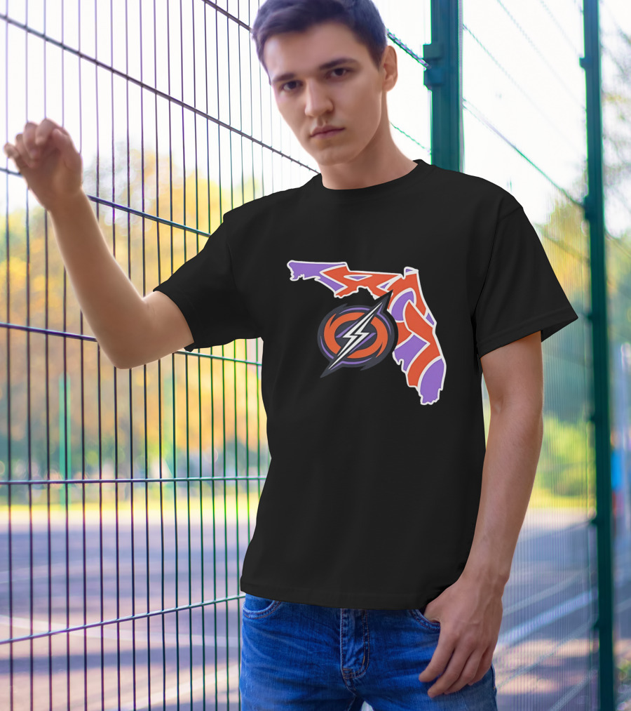 2026 UFL Orlando Storm 407 Map Lightning T-Shirt