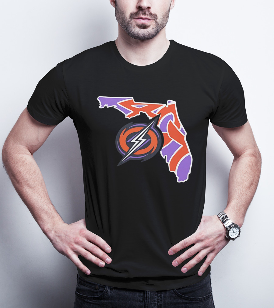 2026 UFL Orlando Storm 407 Map Lightning T-Shirt