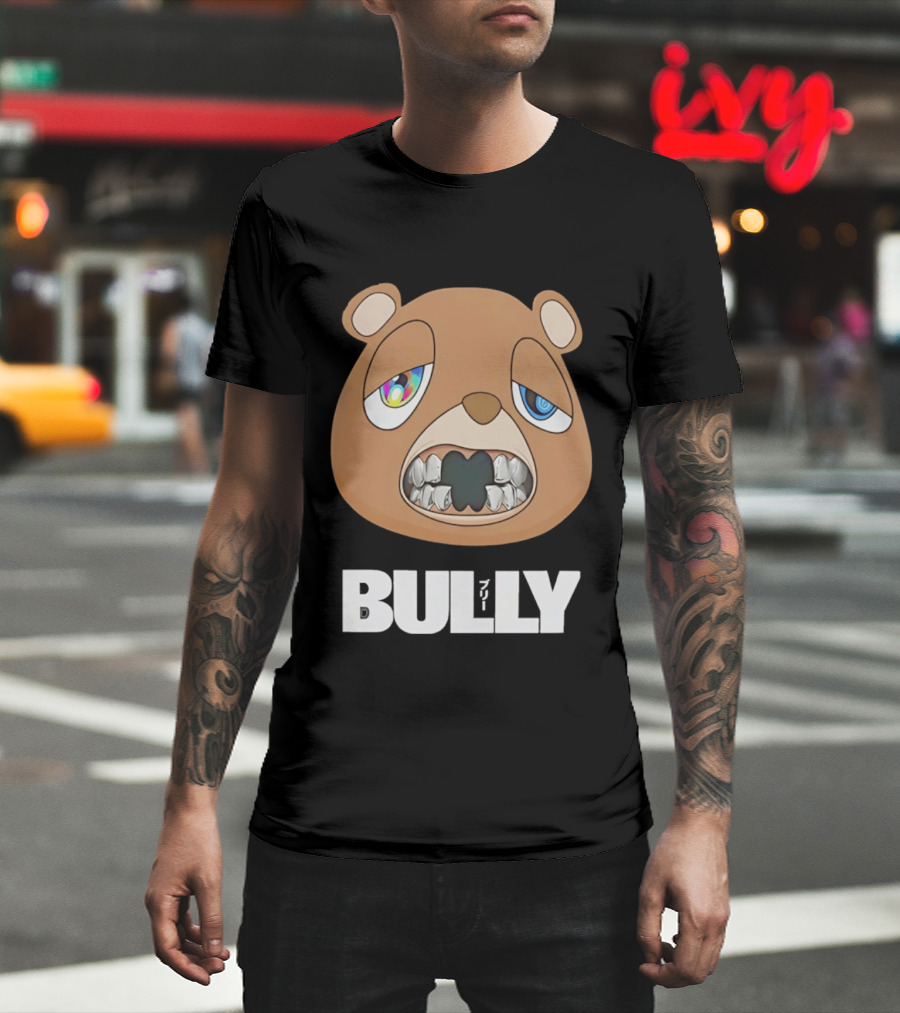 Bully Kanye Bear Character With Multicolored Eyes And Grills T-Shirt