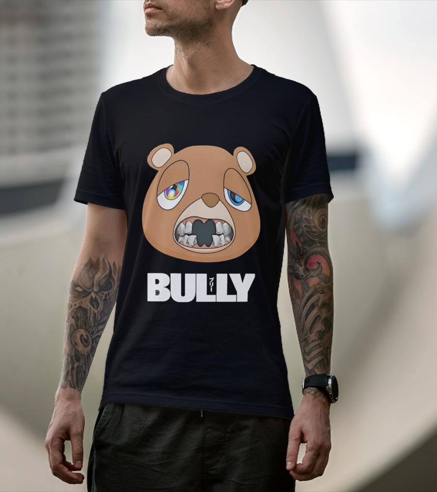 Bully Kanye Bear Character With Multicolored Eyes And Grills T-Shirt