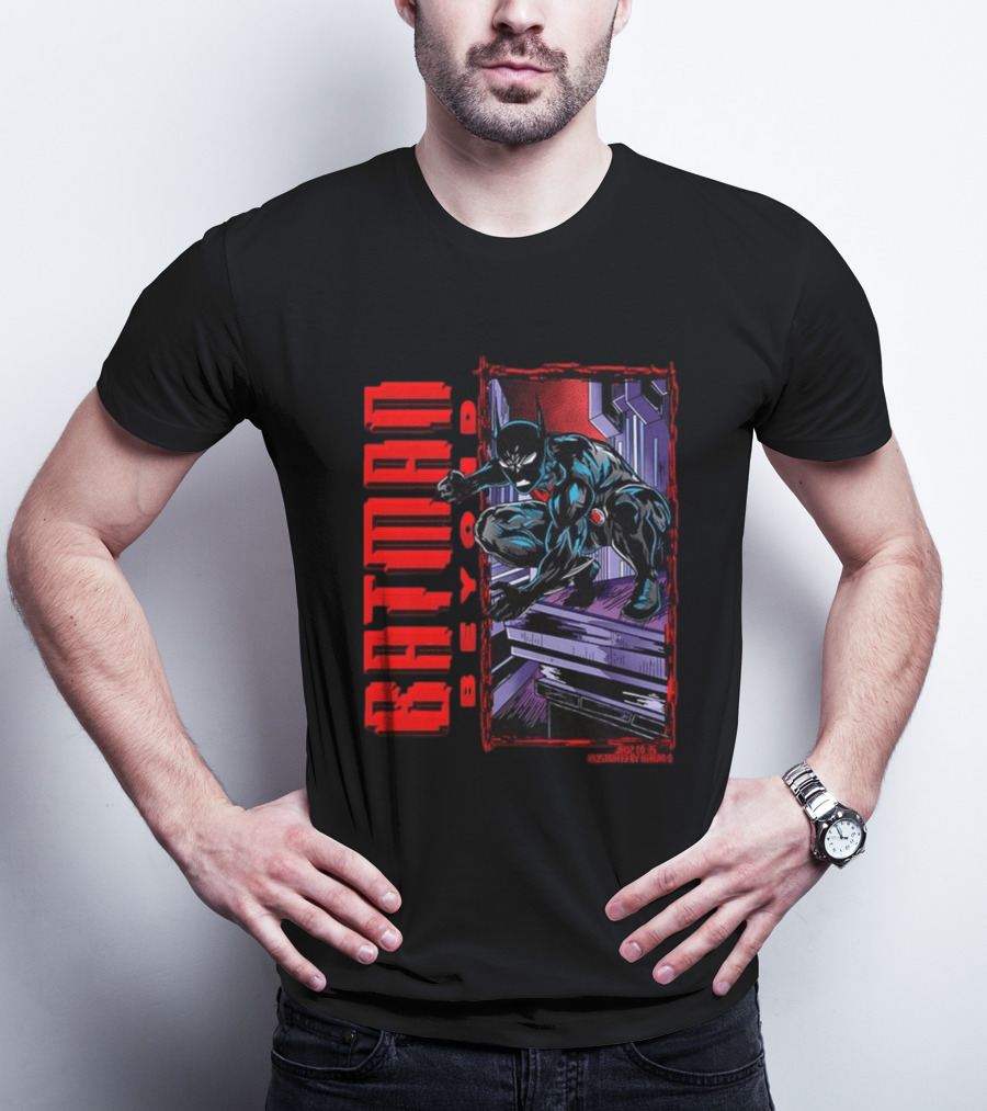Batman Beyond Combat Readiness Stance Dynamic Gotham City Scene T-Shirt