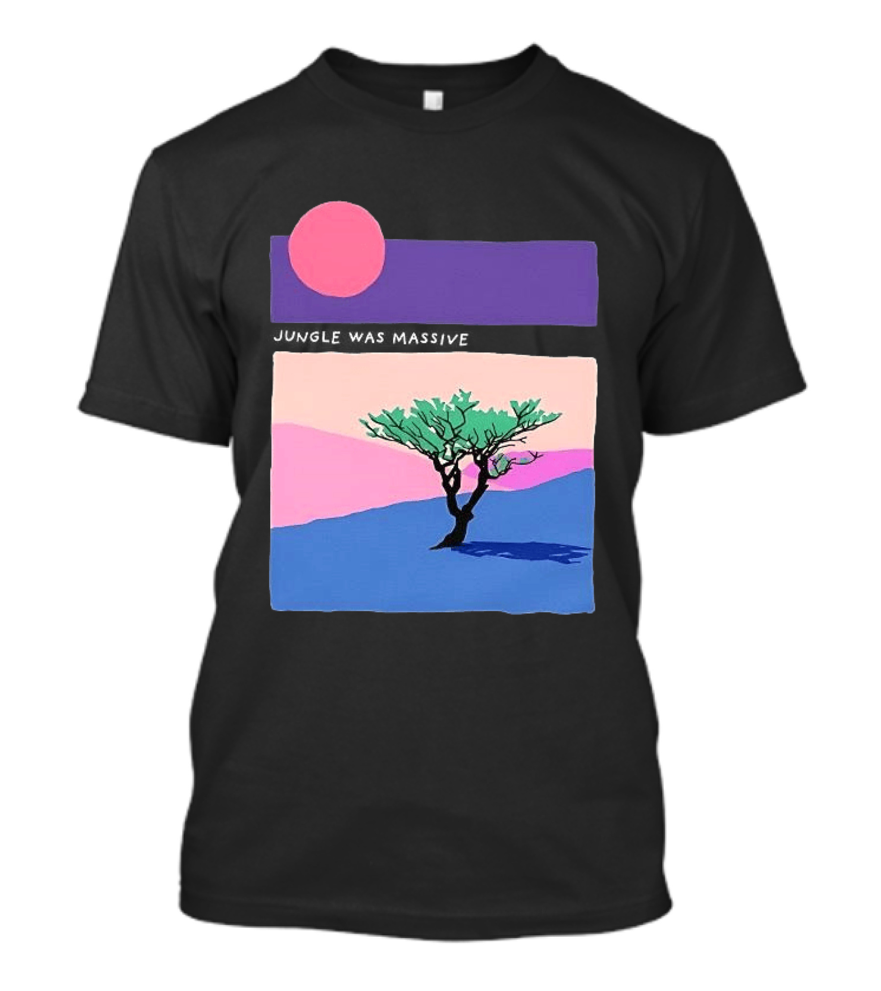 Jungle Was Massive Tree Vintage Sunset Aesthetic Nature Scene T-Shirt