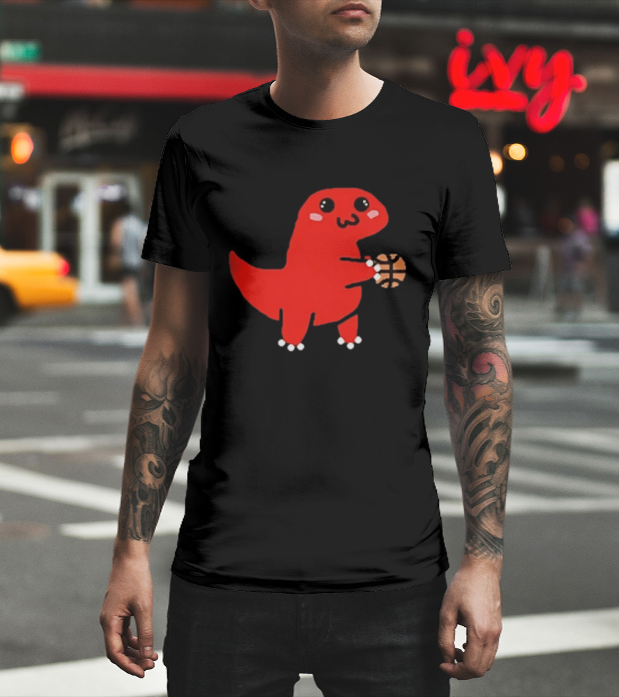 Kawaii Kawaii Toronto Raptors Cute Red Dinosaur Basketball T-Shirt