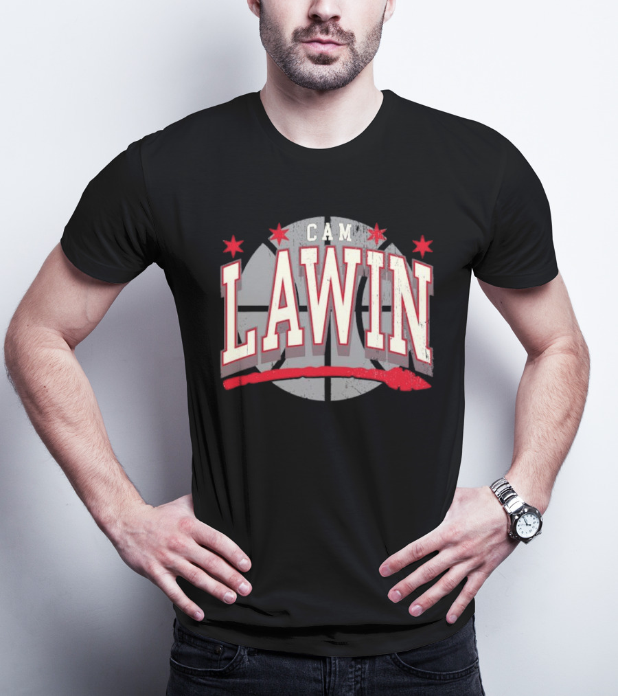 Cam Lawin Basketball Stars Red And White T-Shirt