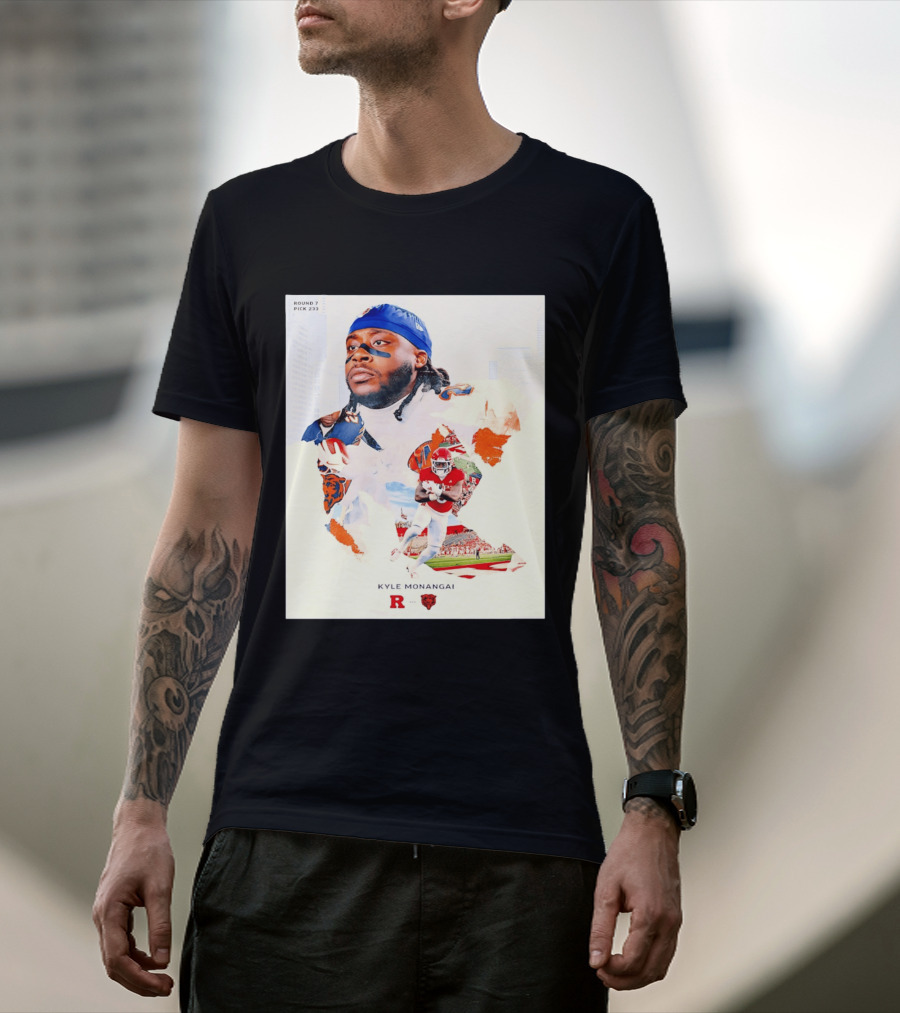 Round 7 Pick 233 Kyle Monangai Chicago Bears Rutgers Football T-Shirt