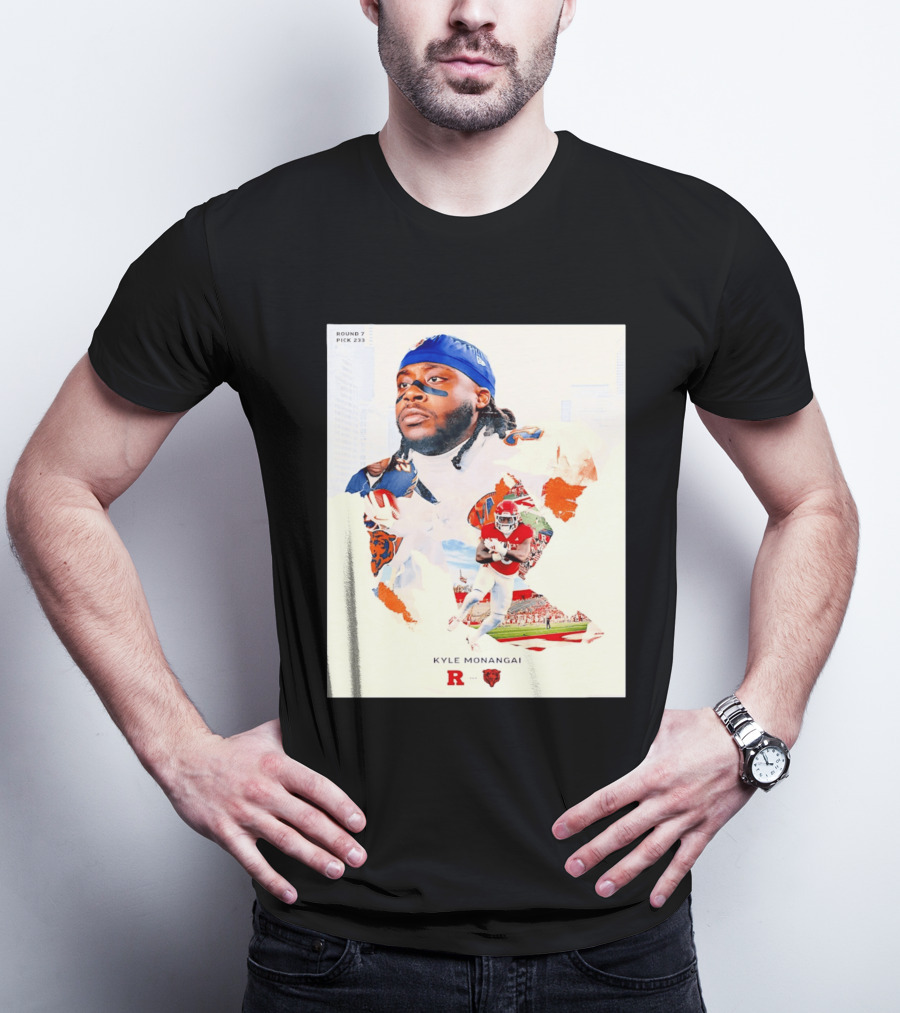 Round 7 Pick 233 Kyle Monangai Chicago Bears Rutgers Football T-Shirt