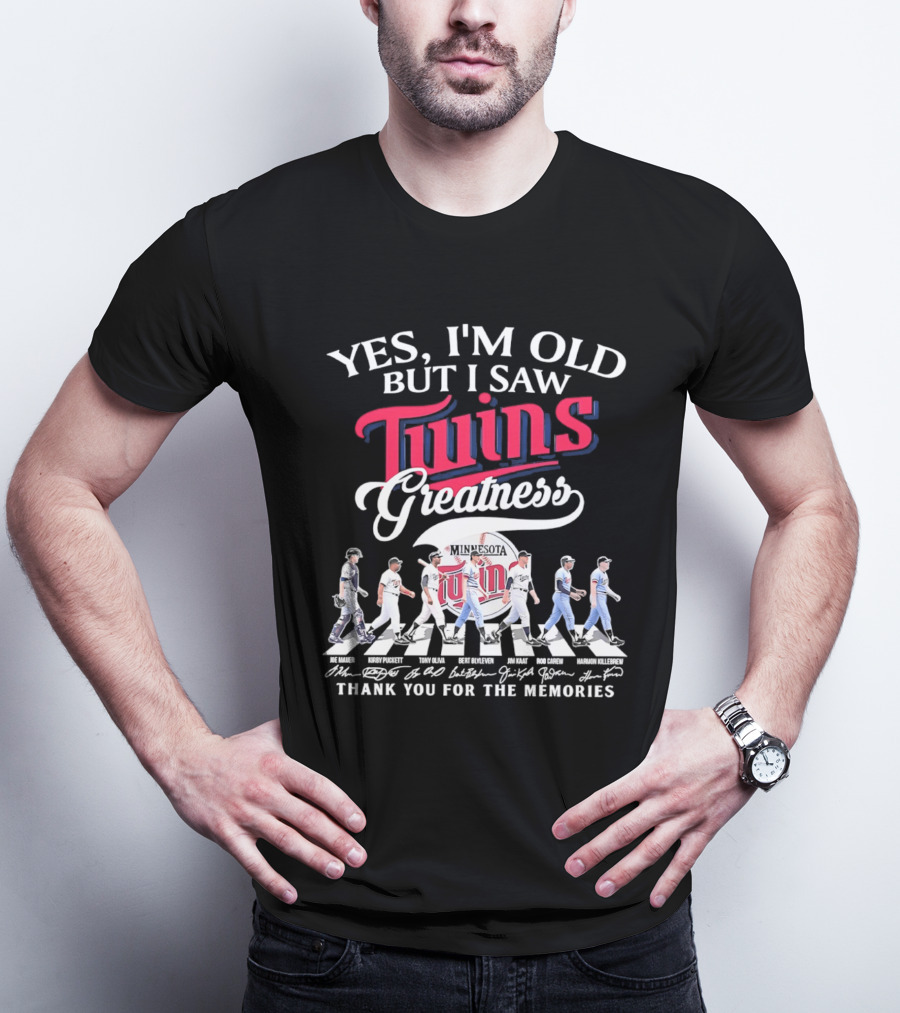 Yes I'm Old But I Saw Twins Greatness Thank You For The Memories Signatures T-Shirt
