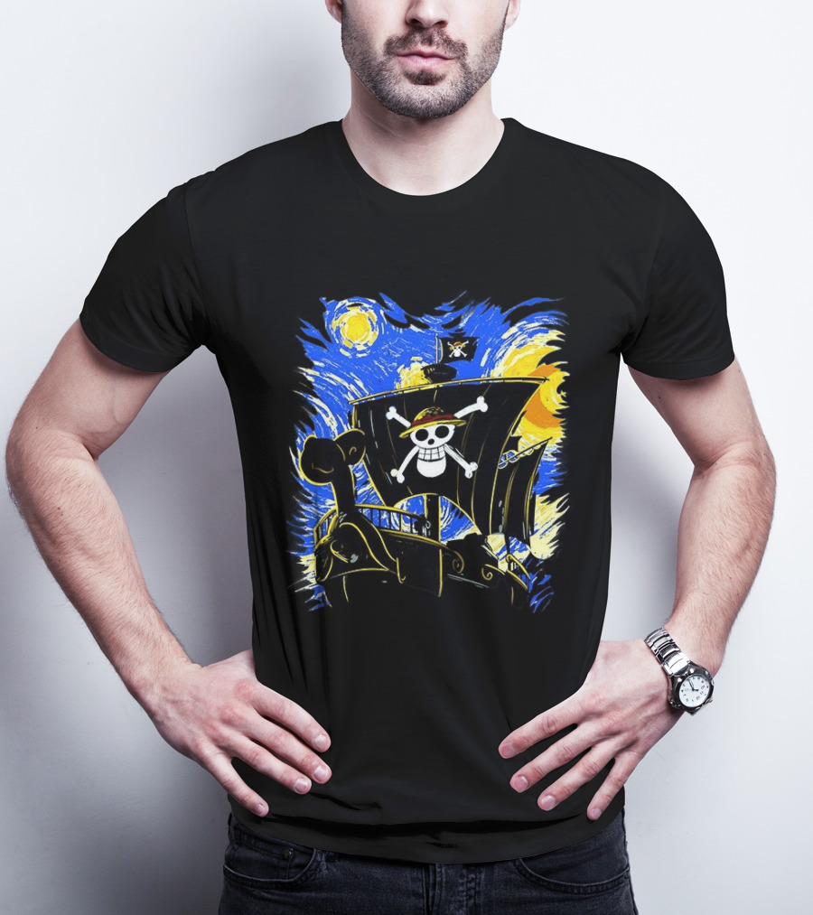 Starry Night One Piece Going Merry Anime T-Shirt