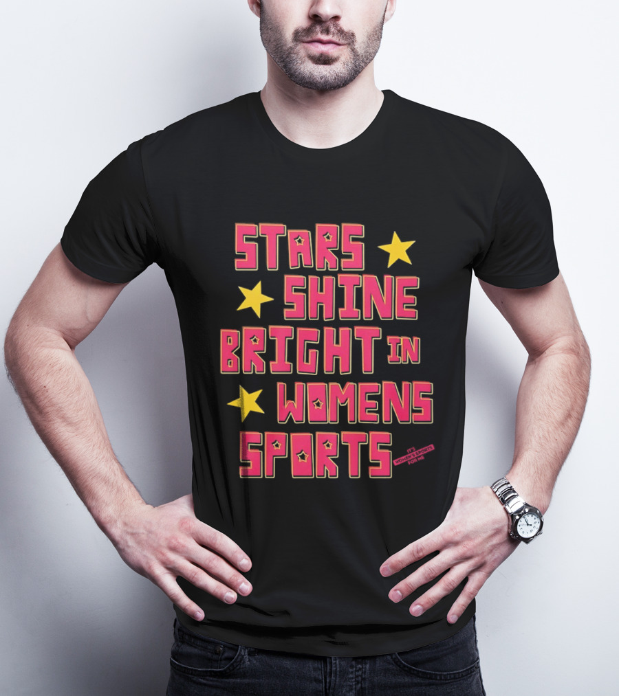 Stars Shine Bright In Womens Sports With Yellow Star Accents T-Shirt
