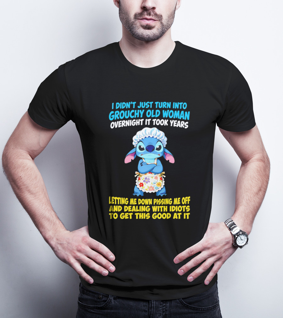 Stitch Housewife Grouchy Old Woman Letting Me Down Pissing Me Off Dealing With Idiots T-Shirt