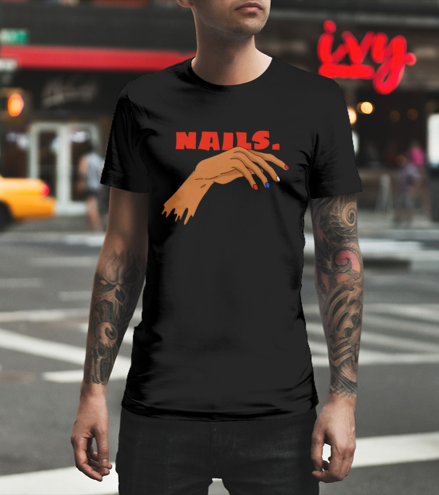 Nails Red Blue White OKC Thunder T-Shirt