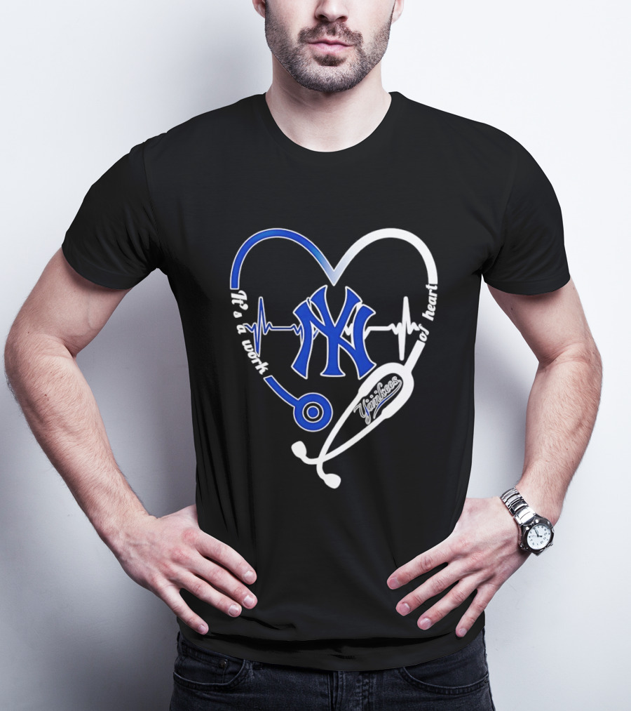 New York Yankees Heartbeat Stethoscope MLB Fan T-Shirt