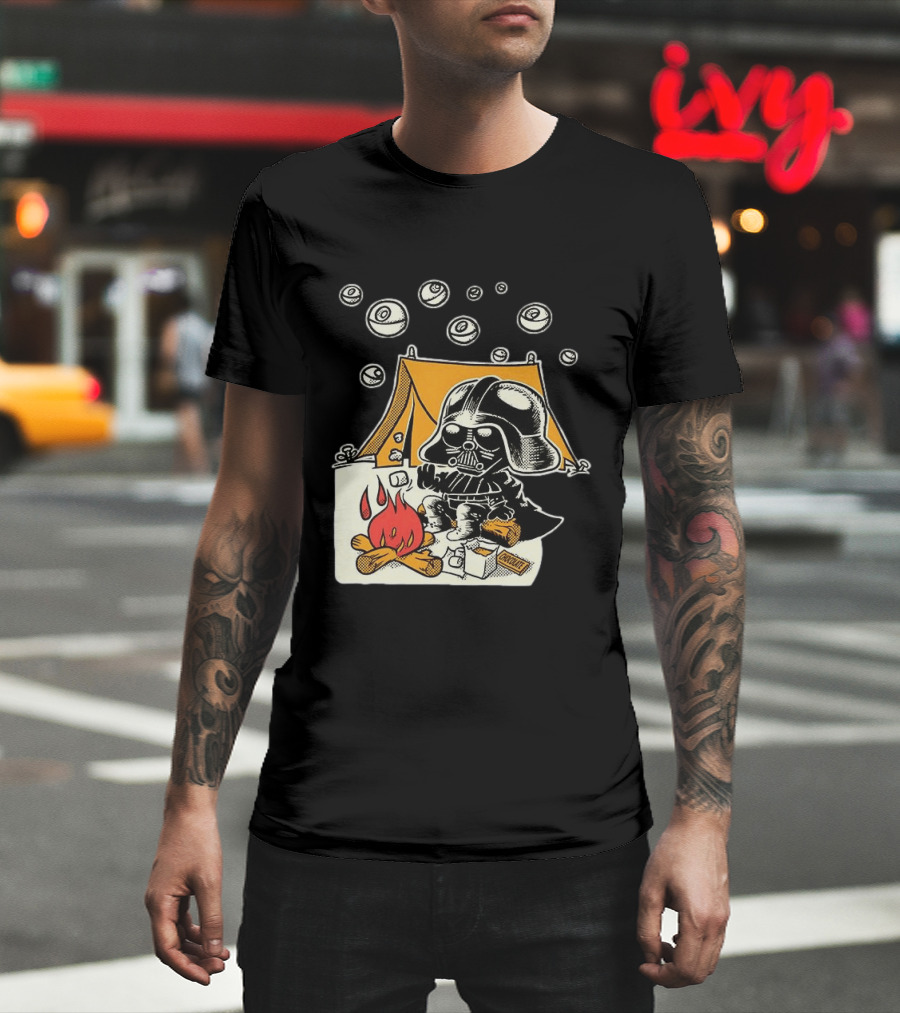 Under Death Stars Darth Vader Star Wars Camping Marshmallows Chocolate T-Shirt