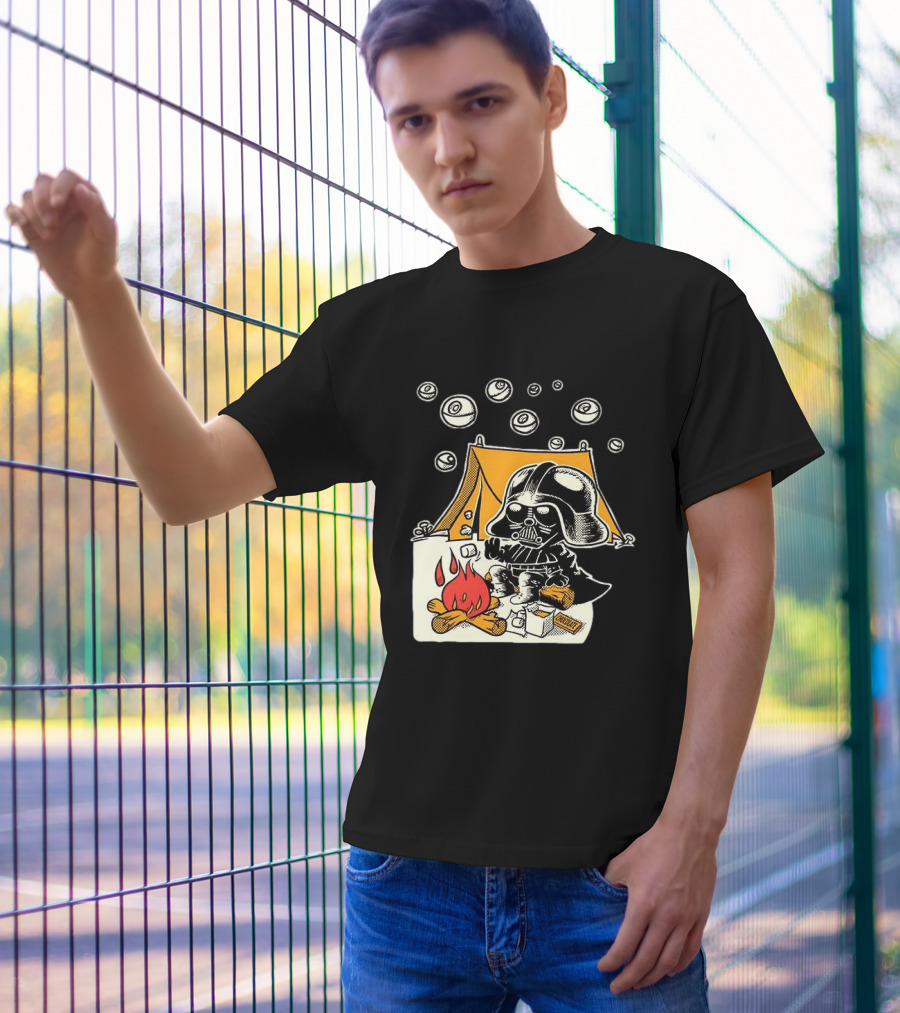 Under Death Stars Darth Vader Star Wars Camping Marshmallows Chocolate T-Shirt