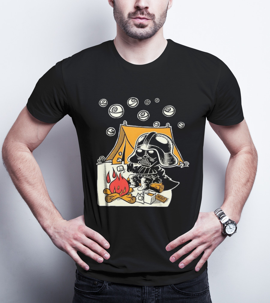 Under Death Stars Darth Vader Star Wars Camping Marshmallows Chocolate T-Shirt