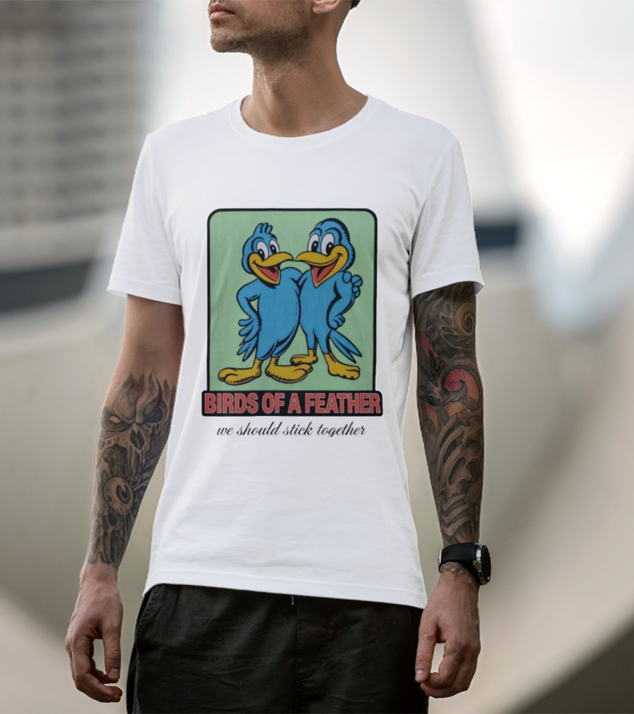 Billie Eilish Birds Of A Feather We Should Stick Together Vintage Cartoon Clothing T-Shirt