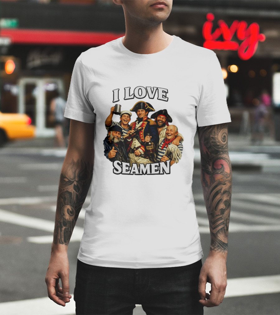 I Love Seamen Pirate Rum Crew Celebrating Together T-Shirt