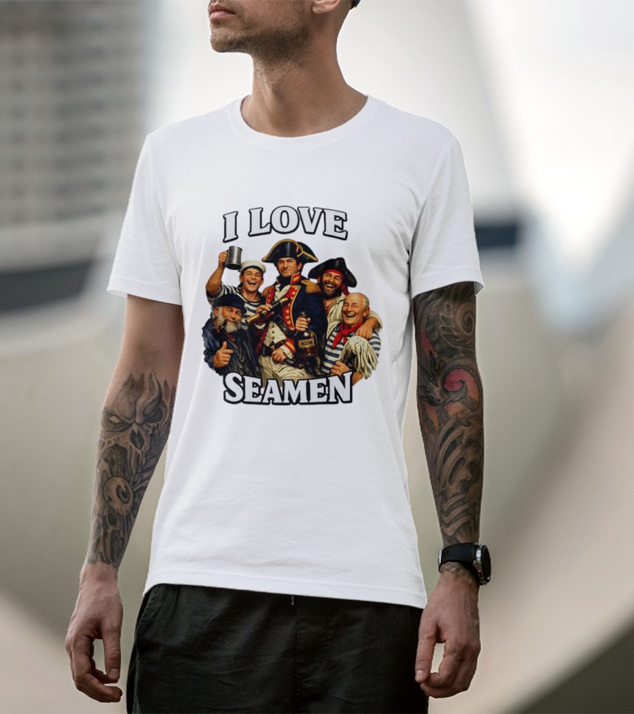 I Love Seamen Pirate Rum Crew Celebrating Together T-Shirt