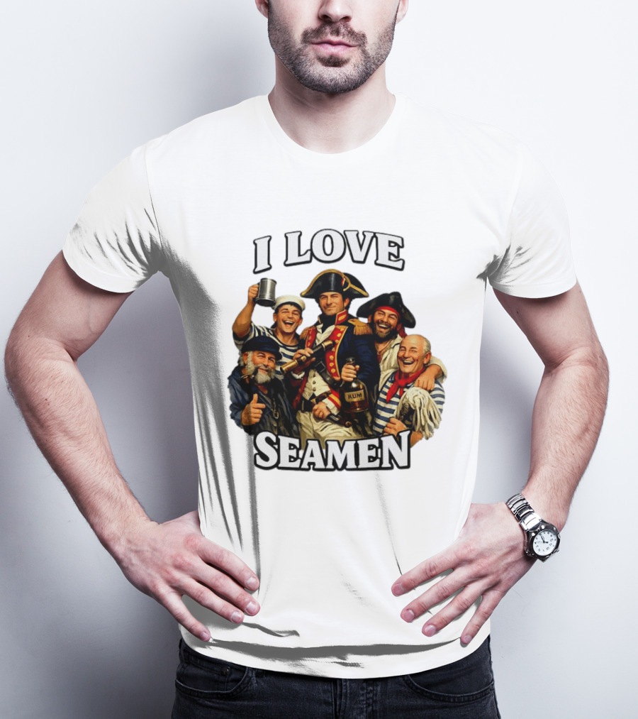 I Love Seamen Pirate Rum Crew Celebrating Together T-Shirt