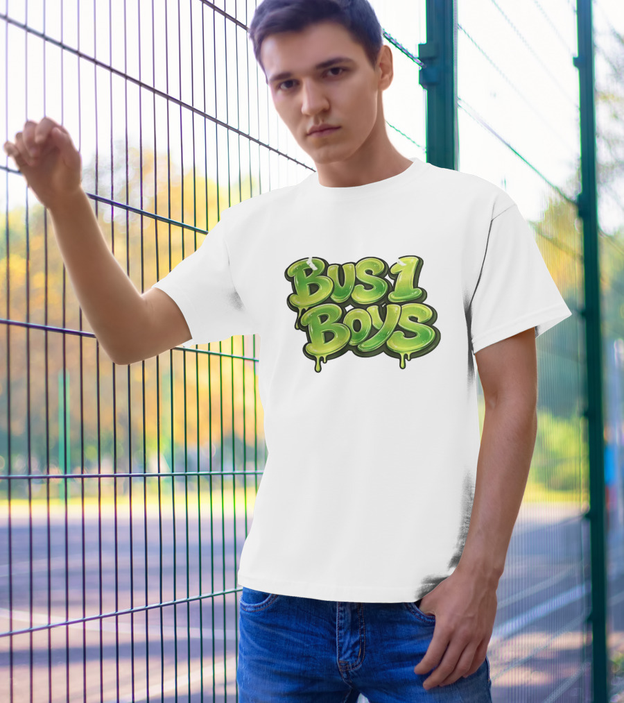 Bus 1 Boys Dripping Green Graffiti T-Shirt