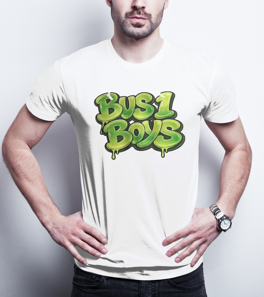 Bus 1 Boys Dripping Green Graffiti T-Shirt