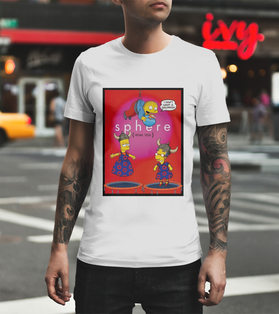 Phish X Simpsons Sphere Vegas 2026 Tour Goldfish Boogie New Springfield T-Shirt