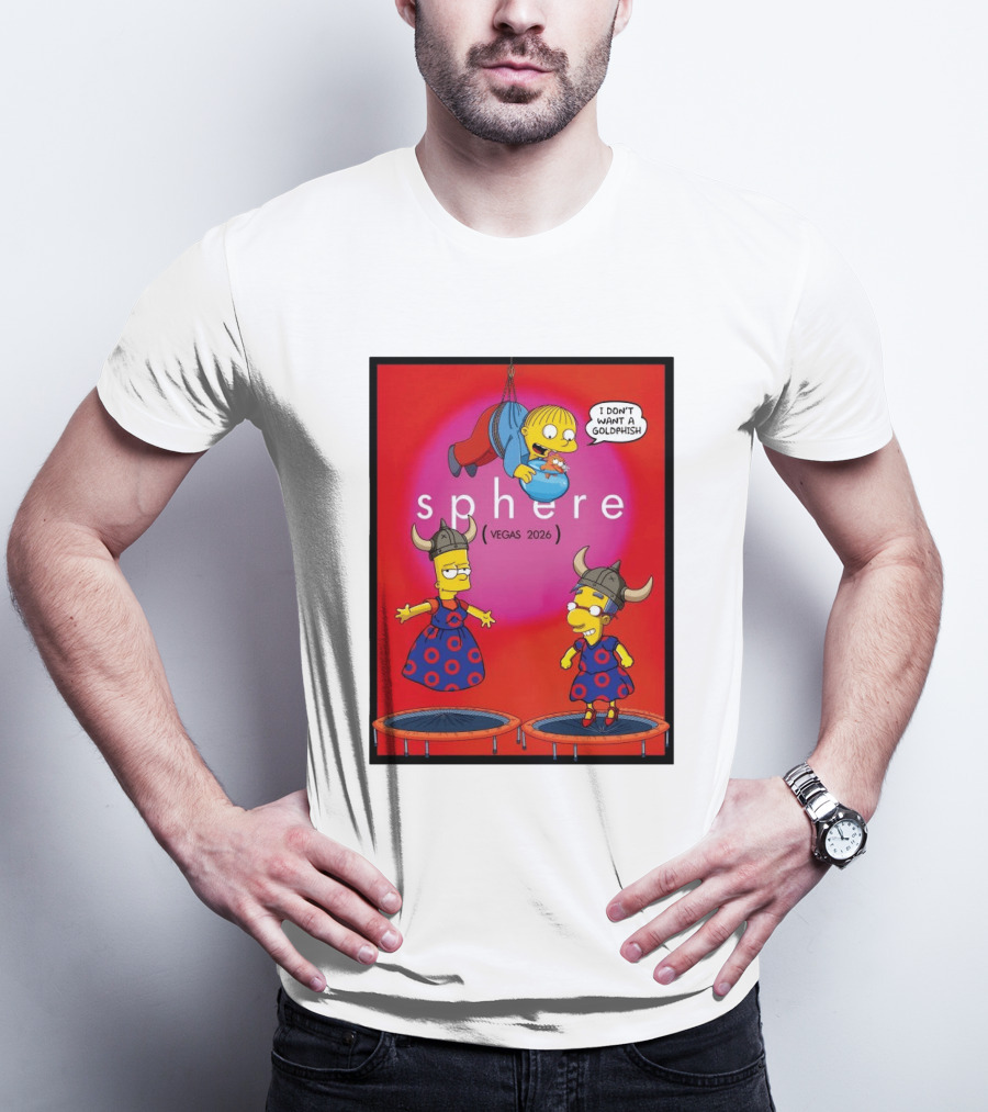 Phish X Simpsons Sphere Vegas 2026 Tour Goldfish Boogie New Springfield T-Shirt