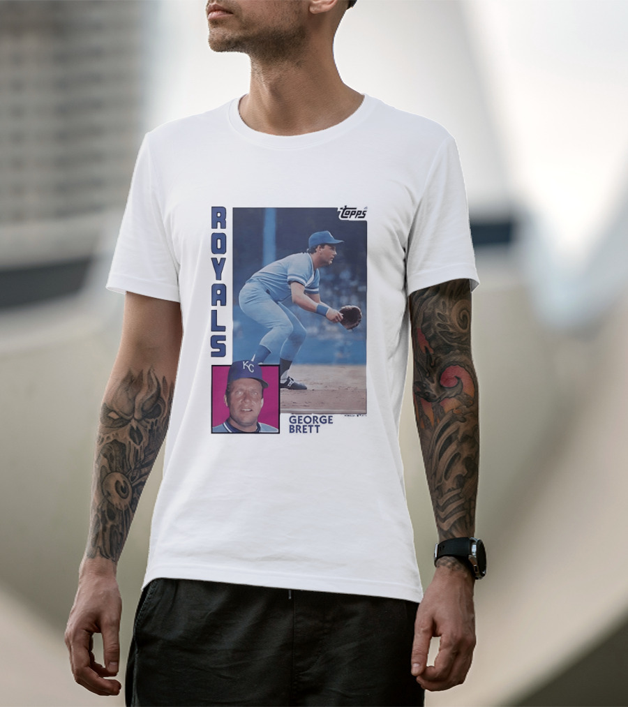 Kansas City Royals George Brett Topps 1984 Baseball Card T-Shirt