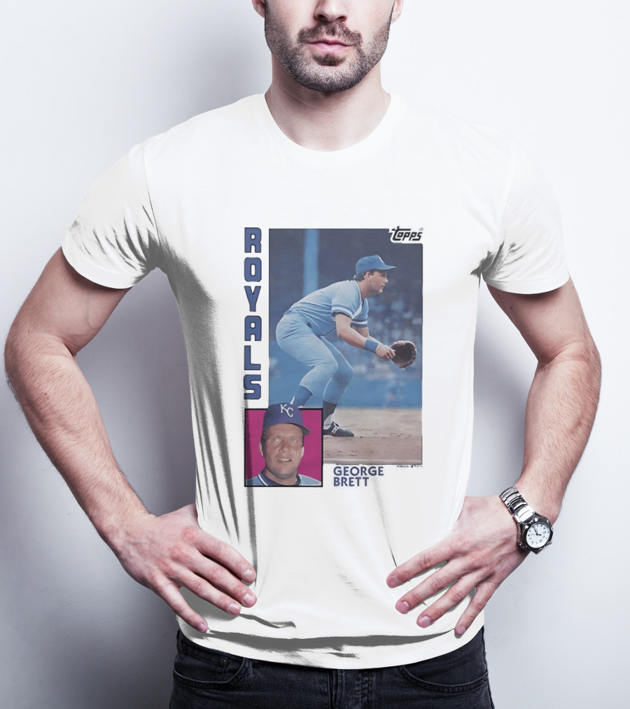 Kansas City Royals George Brett Topps 1984 Baseball Card T-Shirt