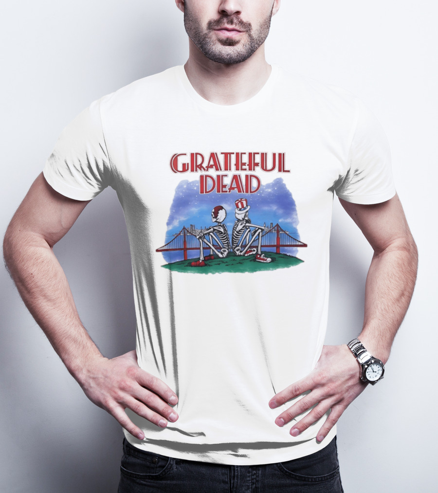 Grateful Dead Skeleton Bridge Scene T-Shirt