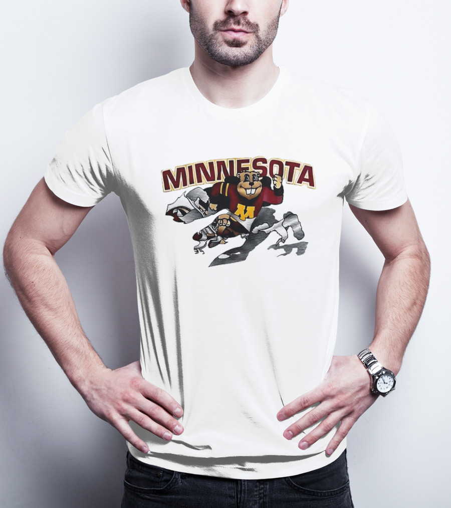 Minnesota Golden Gophers Mascot Bursting Through T-Shirt