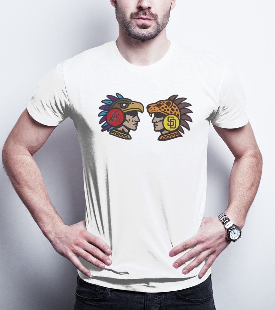 2026 MLB World Tour Mexico City Series Diamondbacks Vs Padres Aztec Style Logos T-Shirt