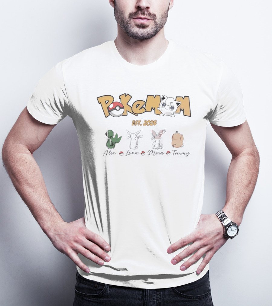 Pokémon PokeMom Est 2026 Alex Luna Mina Tommy T-Shirt
