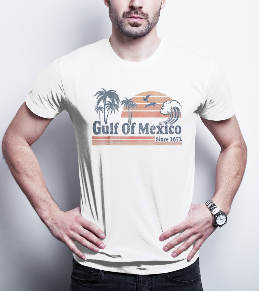 Gulf Of Mexico Coconut Trees Seahawks Sunset Since 1672 T-Shirt