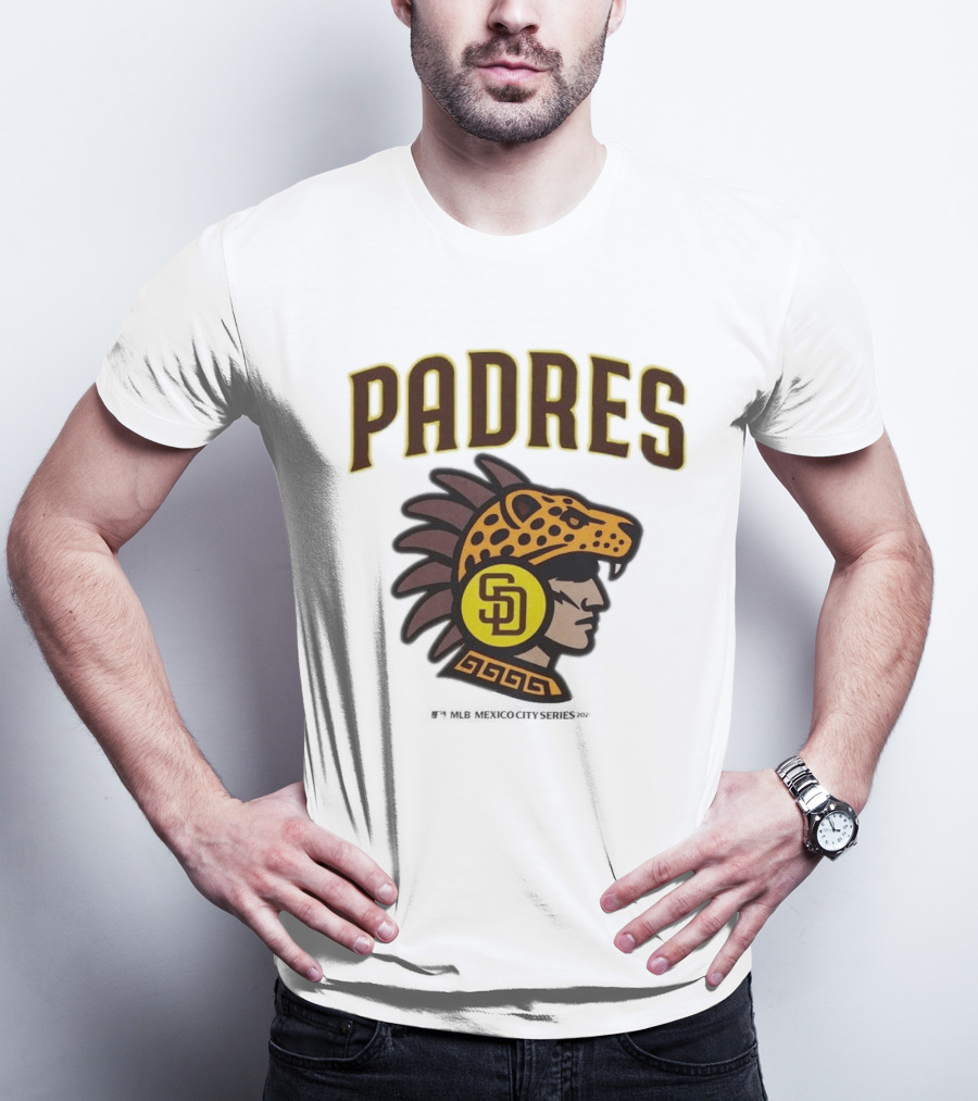 San Diego Padres MLB Mexico City Series 2026 Aztec Jaguar Warrior T-Shirt