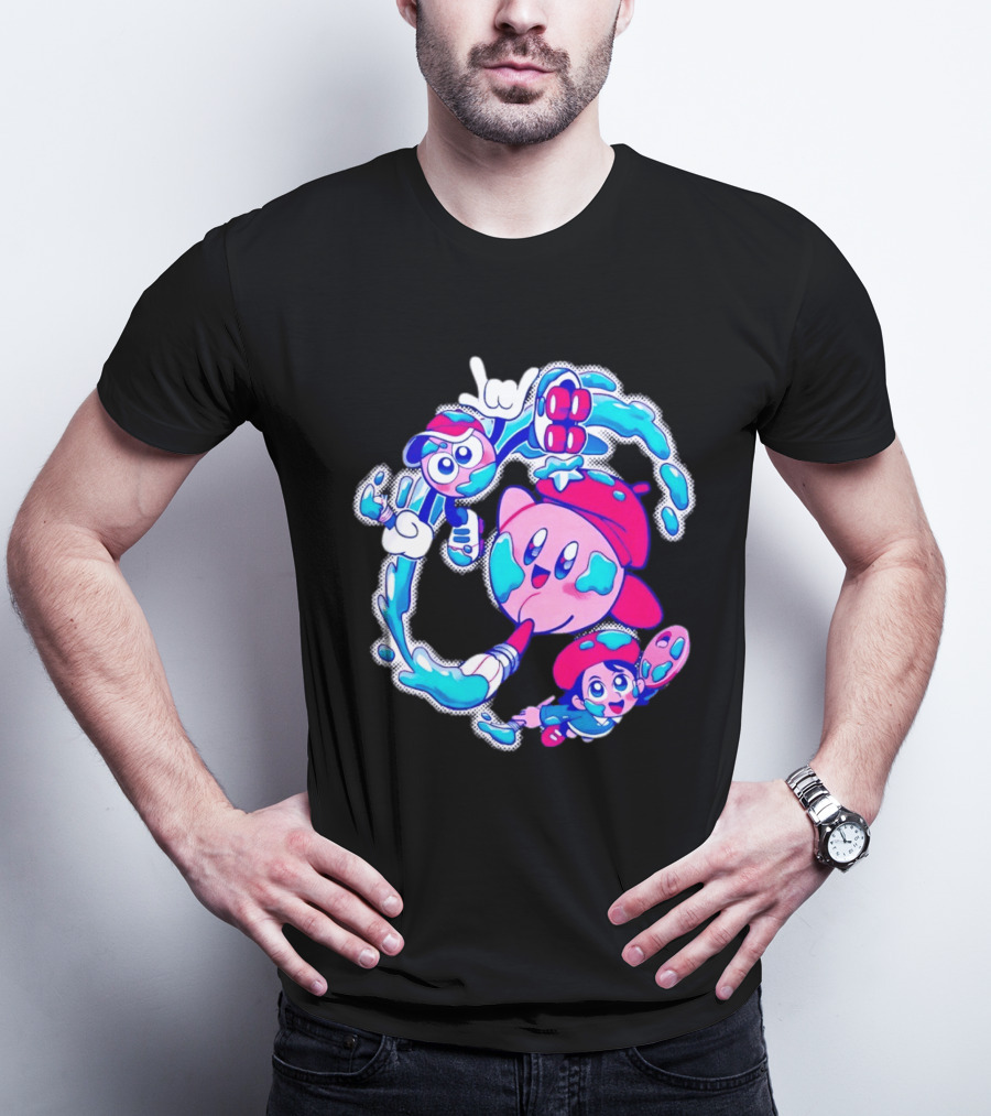 Paintbrush Pals Kirby Gooey Adeleine Art Adventure T-Shirt