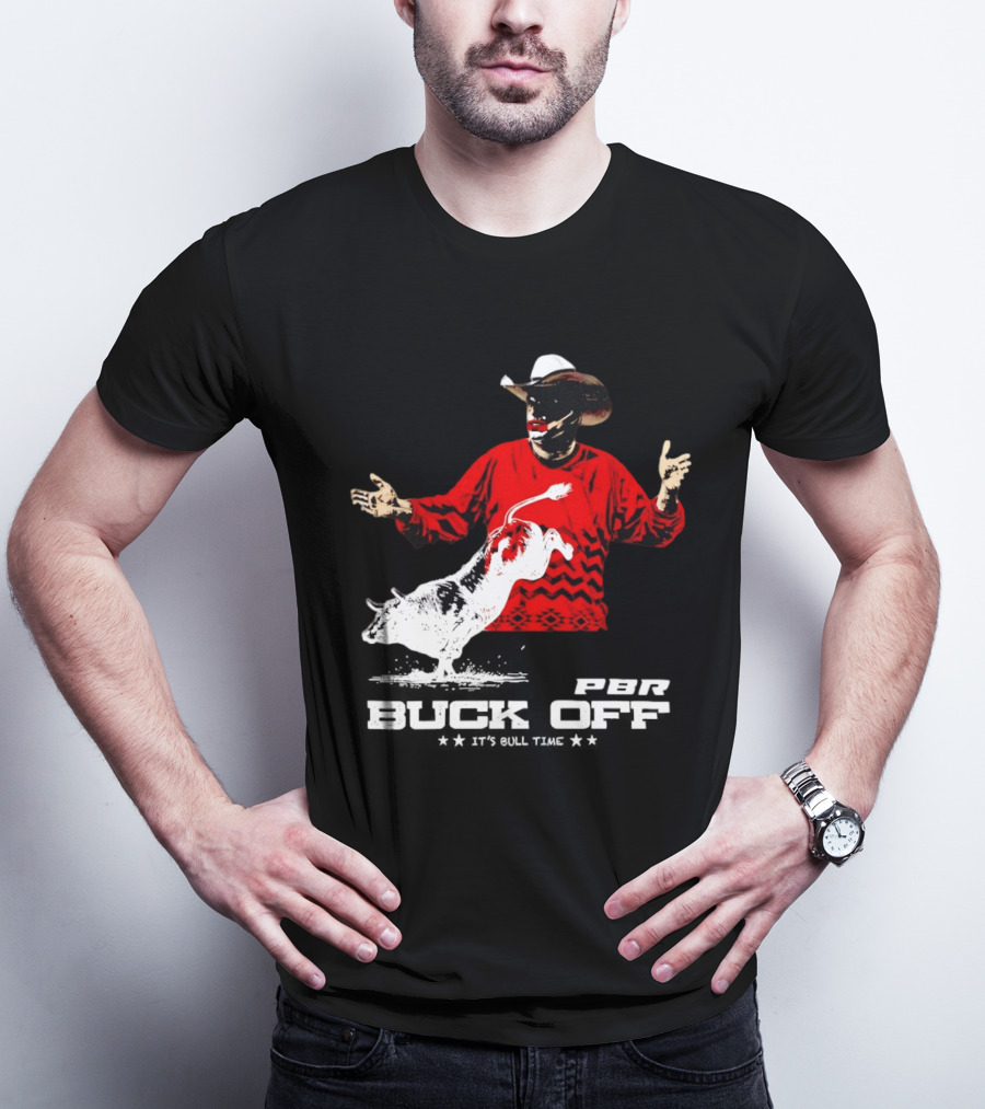 PBR Flint Buck Off It's Bull Time Cowboy Hat Bull Rider Red Sweater T-Shirt