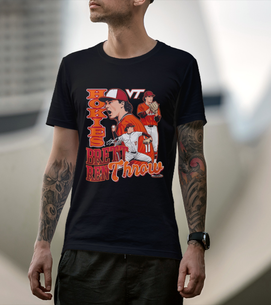 Hokies Brett Renfrow VT Baseball Brett Renthrow T-Shirt