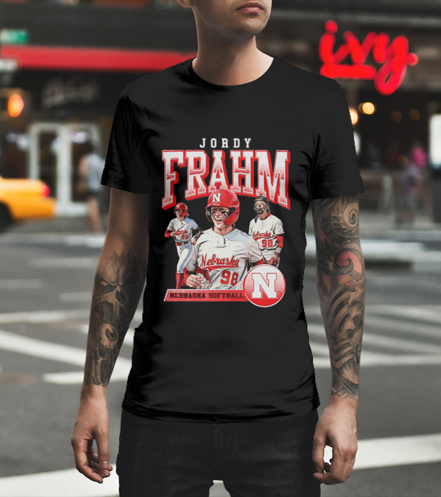 Jordy Frahm Nebraska Softball 98 Player Vintage 90s T-Shirt