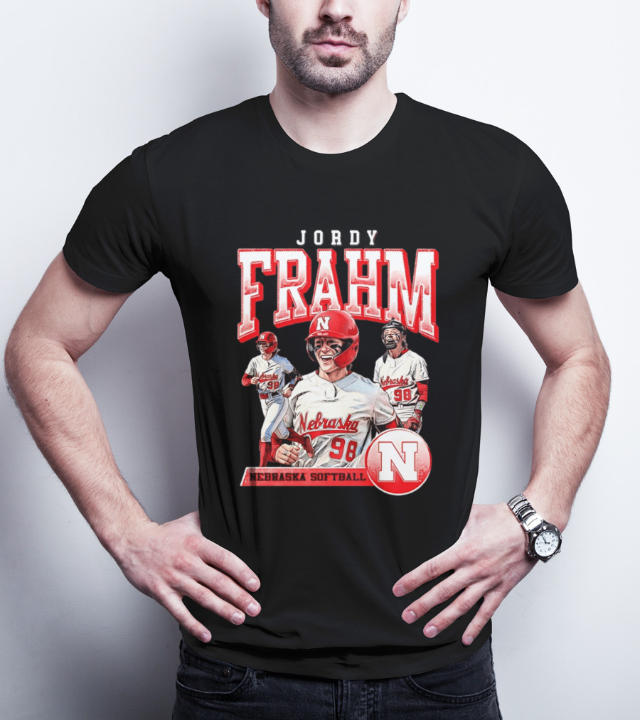 Jordy Frahm Nebraska Softball 98 Player Vintage 90s T-Shirt