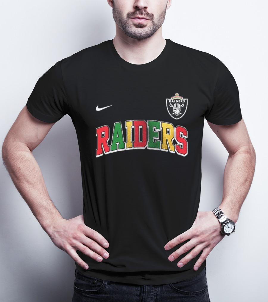 Las Vegas Raiders Cinco De Drinko Bitchachos Skeleton Raiders Text Sombrero T-Shirt