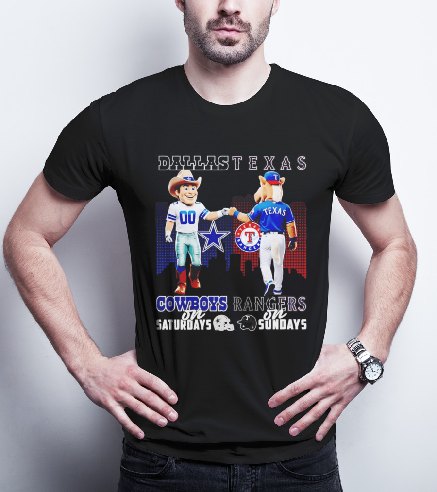 Dallas Texas Cowboys Rangers Skyline Texas Rangers T-Shirt